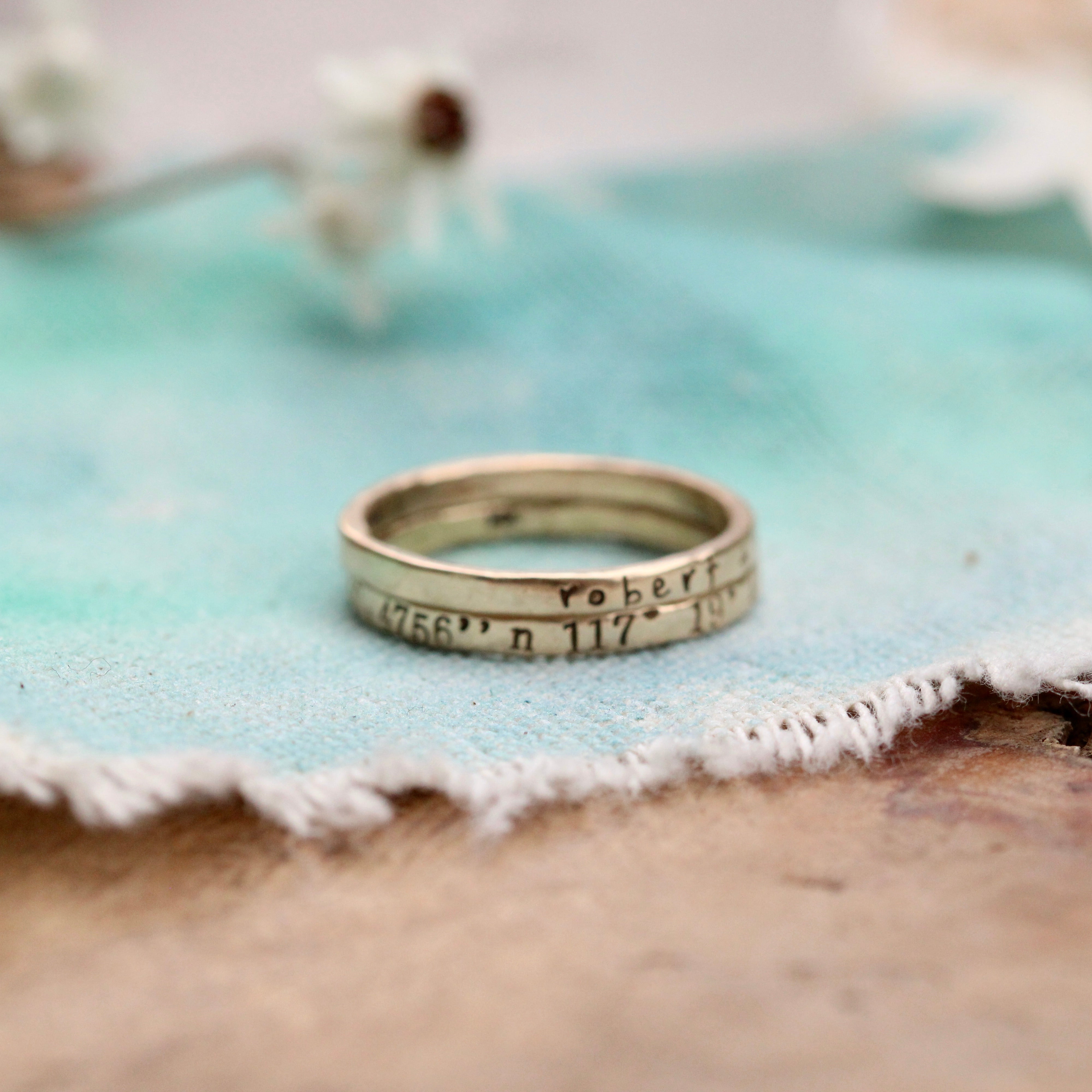 14k gold personalized Stacking ring